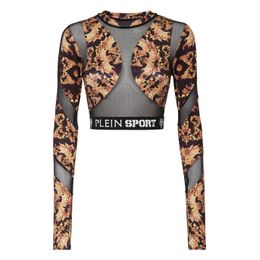Plein Sport Damen Lauftop "Baroque"0216, schwarz, gold, Gr. S, Obermaterial: 90% Polyester, 10% Elasthan, Tops