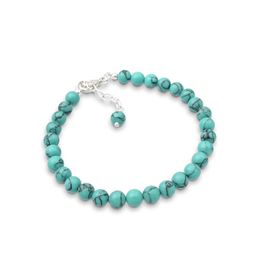 Elli Damen Armband "T&uuml;rkis Edelstein Kugeln Howlith 925 Silber", 21cm,mit Steinen, Silber 925 (Sterlingsilber), blau, Silber 925 (Sterlingsilber),