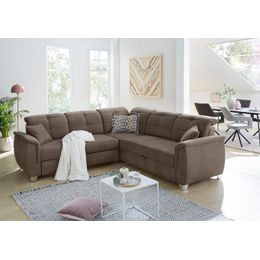 Jockenh&ouml;fer Ecksofa, B:263cm T:100cm, braun, JOCKENH&Ouml;FER GRUPPE, Luxus-Microfaser in Lederoptik (100% Polyester);Kissen: 44% Polyethylem, 30% Polyacryl, 26%