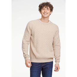 LINDBERGH Herren Strickpullover "Strickpullover Relaxed Fit"lt sand mel, Gr. M, Obermaterial: 80% Wolle, 20% Nylon, Pullover