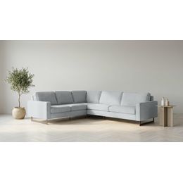 Ecksofa Home Affaire, B:290cm H:85cm T:250cmsilber grau, 100% Polyester, Wohnzimmer, Sofas, "Pinto, XXL, 250/290 cm, langer Schenkel, Ottomane",