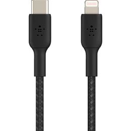 Belkin Smartphone-Kabel "Lightning/USB-C Kabel ummantelt mfi 1m", 100cmcm, schwarz, Kabel