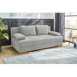 Jockenh&ouml;fer Schlafsofa, B:205cm T:110cm, grau, JOCKENH&Ouml;FER GRUPPE, Korpus: 95% Polyester, 5% Nylon;Kissen: 45% Polyacryl, 24% Viscose, 19% Polyester,