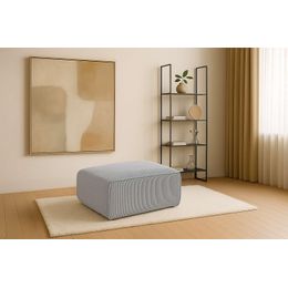 Polsterhocker Home Affaire, B:92cm H:44cm T:66cm, grau, 94% Polyester; 6% Nylon, Hocker, "Noord 92/66 cm", mit Kedernaht, sch&ouml;ne Serienerg&auml;nzung