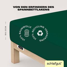 Spannbettlaken Schlafgut, L:200cm, gr&uuml;n, Jersey, Obermaterial: 100% Baumwolle, Bettlaken, "EASY JERSEY Bettlaken, 150 g/m&sup2;, 100% Baumwolle,