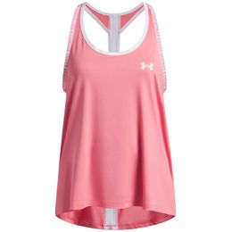 Under Armour M&auml;dchen Trainingstop "TECH KNOCKOUT TANK"bittersweet pink,, wei&szlig;, Gr. S, Web, Obermaterial: 90% Polyester, 10% Elasthan, Tops, lockere
