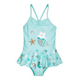 Playshoes Badeanzug 'Einhornmeerkatze' M&auml;dchen Gr&ouml;&szlig;e 86/92 aqua / wei&szlig;