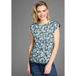 Laura Scott Damen T-Shirt mit filigranem Blumen-Druck gr&uuml;n 44/46