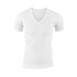 Calida Herren Calida V-Shirt &raquo;Evolution&laquo; mit tiefem V-Ausschnitt, Interlock-Qualit&auml;t, Kurzarm, elastisch wei&szlig; S (46/48)
