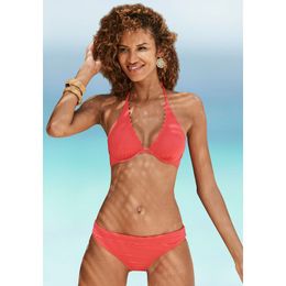Lascana Damen Lascana Bikini-Hose &raquo;Scallop&laquo; mit Umschlagbund rot 36, N-Gr