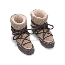 INUIKII Winterboots "Curly Rock" in Braun - 44% | Gr&ouml;&szlig;e 41 | Damen-stiefel