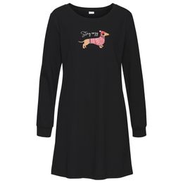 Lascana Nachthemd Damen Gr&ouml;&szlig;e XS/S safran / pflaume / karminrot / schwarz / wei&szlig;