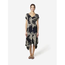 Koroshi Kleid Damen Gr&ouml;&szlig;e 42 grau / schwarz Sommerkleid