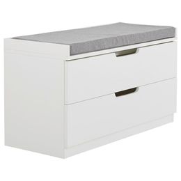 Mid.you Garderobenbank, Grau, Wei&szlig;, Holzwerkstoff, 1-Sitzer, 2 Schublade(n) Schubladen, 80x44.5x35.5 cm, Garderobe, Garderobenb&auml;nke
