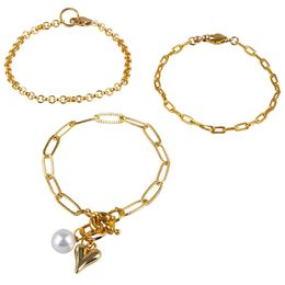 buttinette Bastelpackung 3 Armb&auml;nder oder 1 Kette, gold