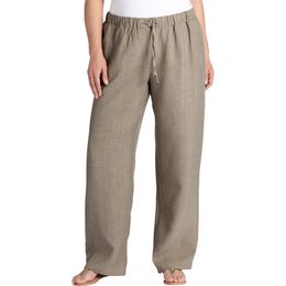 sheego Damen Schlupfhose mit weitem Bein schlamm-champagner-meliert Gr&ouml;&szlig;e 40