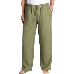 sheego Damen Schlupfhose mit weitem Bein schilf-champagner-meliert Gr&ouml;&szlig;e 52