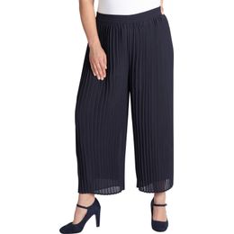 sheego Damen 7/8-Hose aus flie&szlig;ender Plissee-Qualit&auml;t tiefblau Gr&ouml;&szlig;e 54