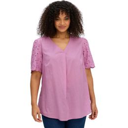 sheego Damen Tunika mit Lockstickerei orchidee Gr&ouml;&szlig;e 44