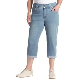 sheego Damen 3/4-Jeans f&uuml;r kr&auml;ftigere Oberschenkel blue-bleached Gr&ouml;&szlig;e 56