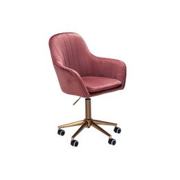 FineBuy B&uuml;rostuhl in Rosa / Samt / 54x52x105 | Gr.: onesize