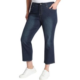 sheego Damen Ankle-Jeans mit Tunnelzug und Kordel dark blue Gr&ouml;&szlig;e 44