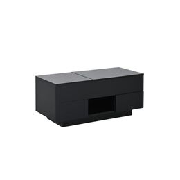 ABRIHOME LED Couchtisch in Schwarz Hochglanz mit 2 Schubladen 100x45 cm h&ouml;henverstellbar | Gr.: onesize