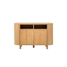 ABRIHOME Sideboard in Natur mit k&uuml;hlschrank&auml;hnlichen T&uuml;ren und verstellbaren F&uuml;&szlig;en | Gr.: onesize