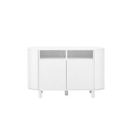 ABRIHOME Sideboard in Wei&szlig; mit k&uuml;hlschrank&auml;hnlichen T&uuml;ren und verstellbaren F&uuml;&szlig;en | Gr.: onesize