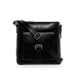 SID & VAIN SID & VAIN Leder-Schultertasche YALE Umh&auml;ngetasche Cross-Body Bag echt Leder in schwarz | Gr.: onesize