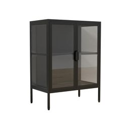 ebuy24 Vitrinenschrank FlokaS schwarz Schwarz 60 x 35 cm | Gr.: onesize