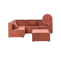 Beliani 5-tlg Modulsofa LEMVIG in Rot | Gr.: onesize