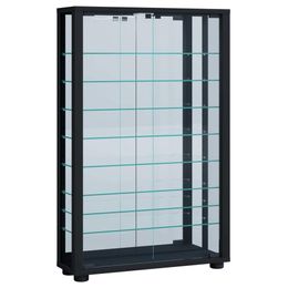 ebuy24 Vitrinenschrank LumoMini 11 Schwarz 59 x 18 cm | Gr.: onesize