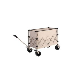 ABRIHOME Klappbarer Strandwagen in Beige 100 kg mit R&auml;dern Getr&auml;nkehaltern | Gr.: onesize