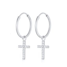 Elli Ohrringe 925 Sterling Silber Kreuz in Silber | Gr.: onesize