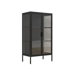 ebuy24 Vitrinenschrank FlokaM schwarz Schwarz 60 x 35 cm | Gr.: onesize