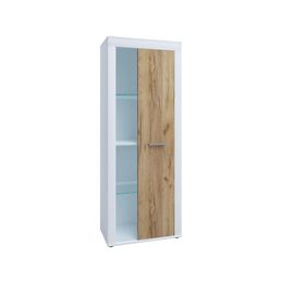 ebuy24 Vitrinenschrank Usilo wei&szlig; Wei&szlig; 60 x 35 cm | Gr.: onesize