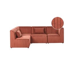 Beliani 4-tlg Modulsofa LEMVIG in Rot | Gr.: onesize