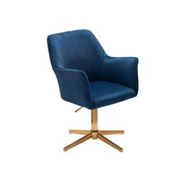 FineBuy B&uuml;rostuhl in Blau / Samt / 97x55x55 | Gr.: onesize