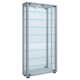 ebuy24 Vitrinenschrank LumoMaxi 12 Silberfarben 59 x 18 cm | Gr.: onesize