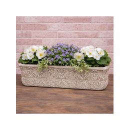 AltoBelli Blumentopf PERUGIA Beige Grau Zement Rechteckig 32x10 cm | Gr.: onesize