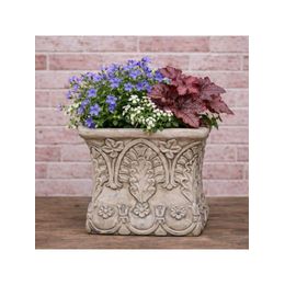 AltoBelli Blumentopf TRIESTE Viereckig mit Blumen Muster Grau Zement 17x16 cm | Gr.: onesize