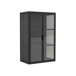 ebuy24 Vitrinenschrank FlokasVL T&uuml;ren Schwarz 60 x 35 cm | Gr.: onesize
