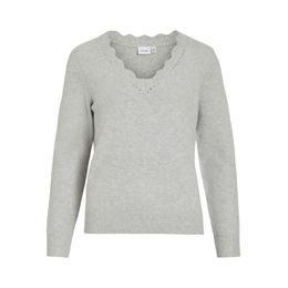 Vila Strickpullover in Light Grey Melange | Gr.: M
