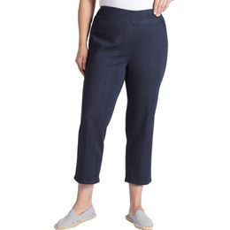 sheego Damen 7/8-Jeans mit Komfortbund dark blue Gr&ouml;&szlig;e 44