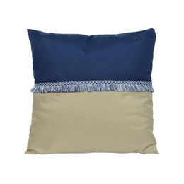 MARELIDA Outdoor Kisssen Gartenkissen L: 44cm in blau, beige | Gr.: onesize