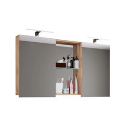 ebuy24 Spiegelschrank Budasi Eiche 112 x 12 cm | Gr.: onesize