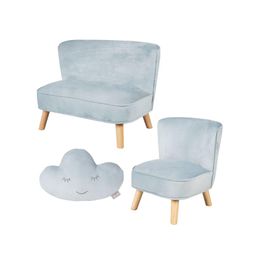 Roba Lil Sofa' Set mit Sofa, Sessel & Kissen Wolke Hellblau/Sky | Gr.: onesize
