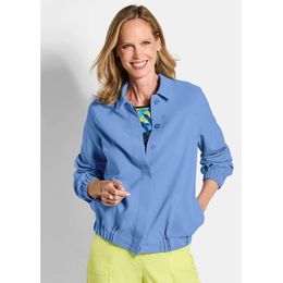 GOLDNER Kurzgr&ouml;&szlig;e: Sommerjacke mit Hemdkragen in blau | Gr.: 20