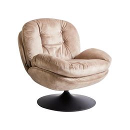 Beliani Sessel NOLVIK in Beige/Schwarz - (W) 82 x (H) 82 x (L) 85 cm | Gr.: onesize